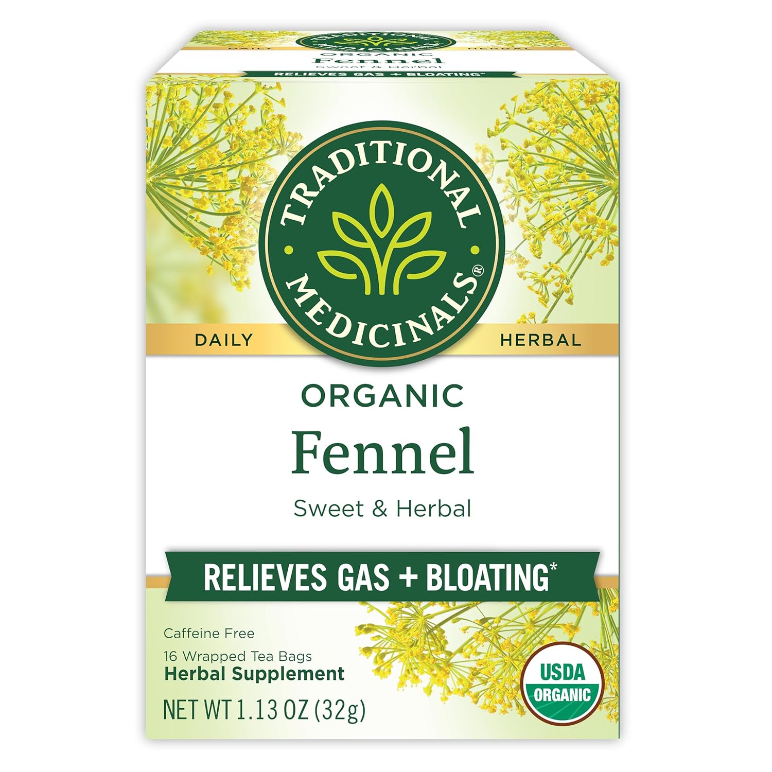 Traditional Medicinal Fennel Organic, 16 Teabags – Kuwa Supplements - UAE