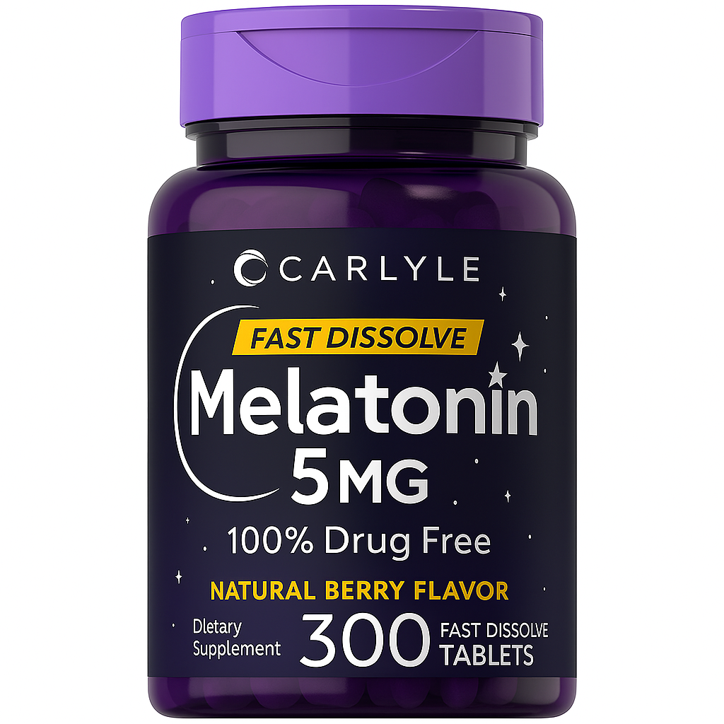 Carlyle Melatonin 5 mg Fast Dissolve 300 Tablets Nighttime Sleep Aid N ...