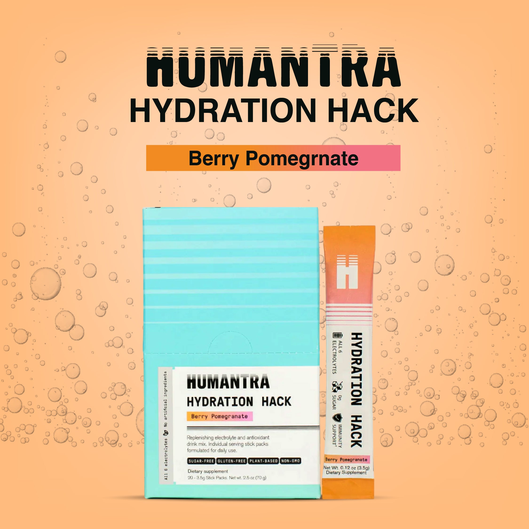 Buy Best Summer Hydration Combo- Humantra Electrolyte Berry Pomegranate ...