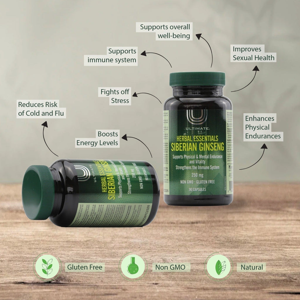 Buy Ultimate Herbal Essentials Siberian Ginseng , 250 mg, 90 Capsules ...